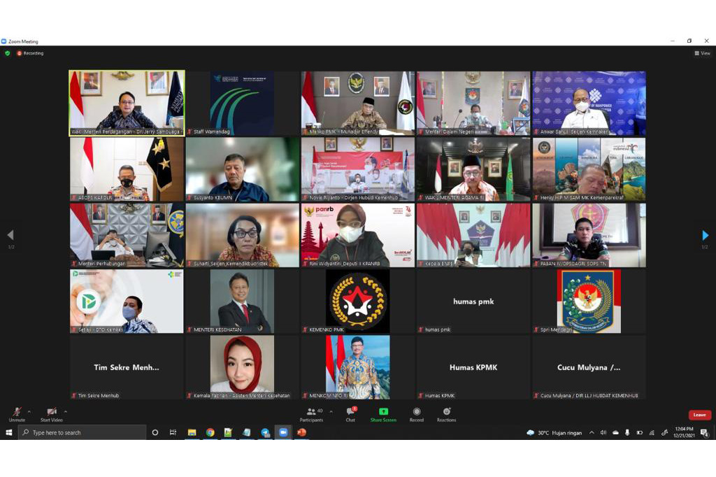 Wamendag pada Rakor Persiapan Akhir Tahun Menghadapi Libur Natal 2021 dan Tahun Baru 2022 ...